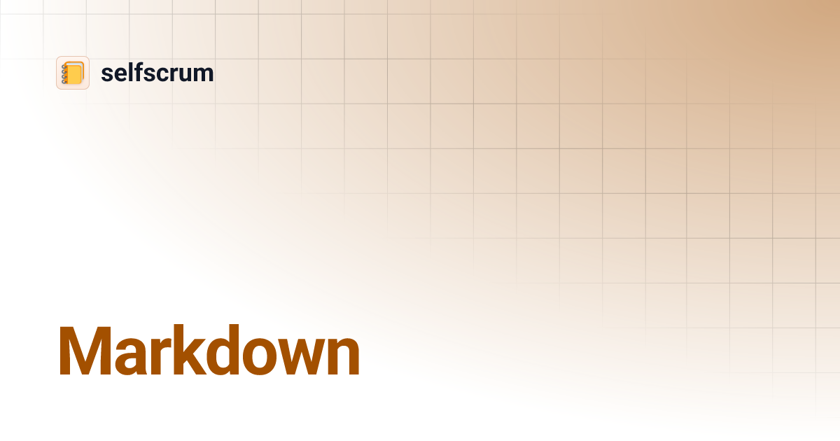 Markdown | selfscrum